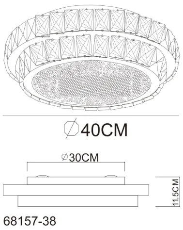 Globo 68157-38 - LED Stmív. stropní svítidlo KLARA LED/38W/230V pr. 40 cm + DO