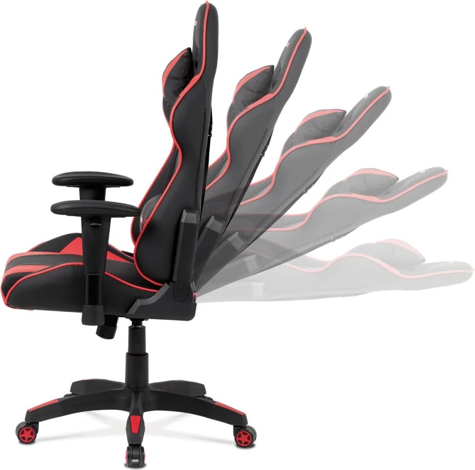 Kancelářská židle houpací mech., + koženka, plast. kříž – opěrák 90°–180° černá