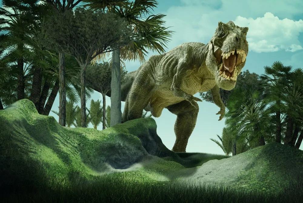 Fototapeta Realistický Dinosaurus V Zelené Vliesová tapeta 135x90