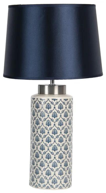 Stolní lampa s keramickou základnou a tmavě modrým stínidlem Joost – 28x51 cm