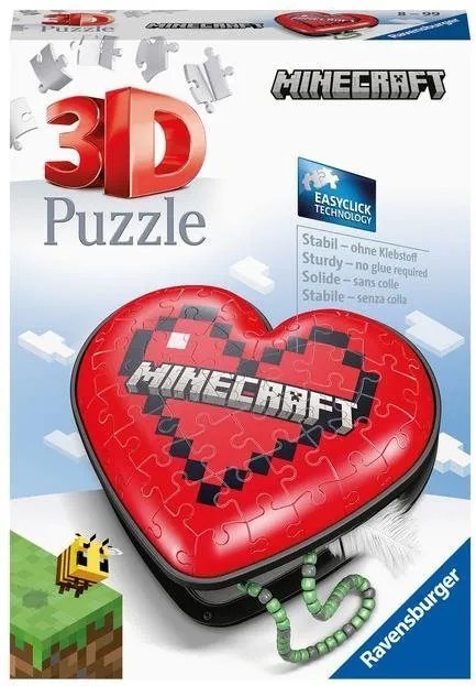 3d puzzle ravensburger 3d puzzle 112852 srdce minecraft 54 dílků