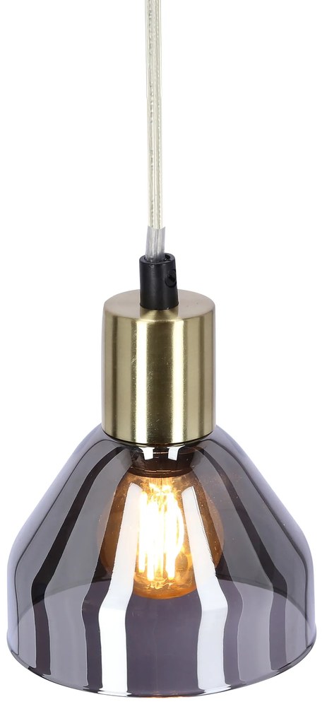 Černo-zlatý závěsný lustr Gregory pro žárovku E14  - Candellux