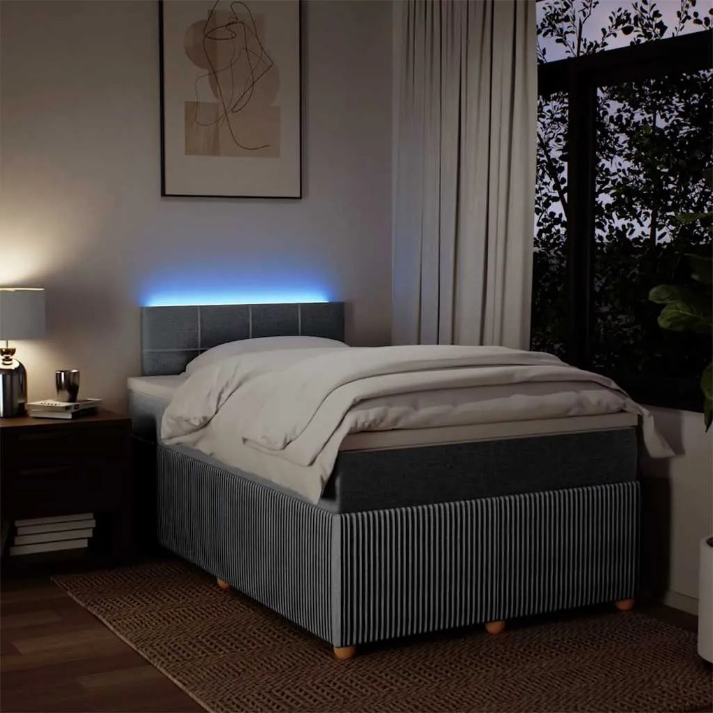 Box spring postel s matrací světle šedá 120x190 cm textil 3289695