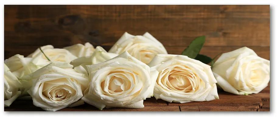 Wallmuralia Foto obraz akrylový do obýváku Bílé růže 125x50 cm