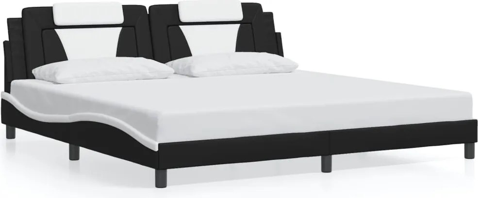 Rám postele Viana s LED bez matrace černý a bílý 200x200 cm 3214048