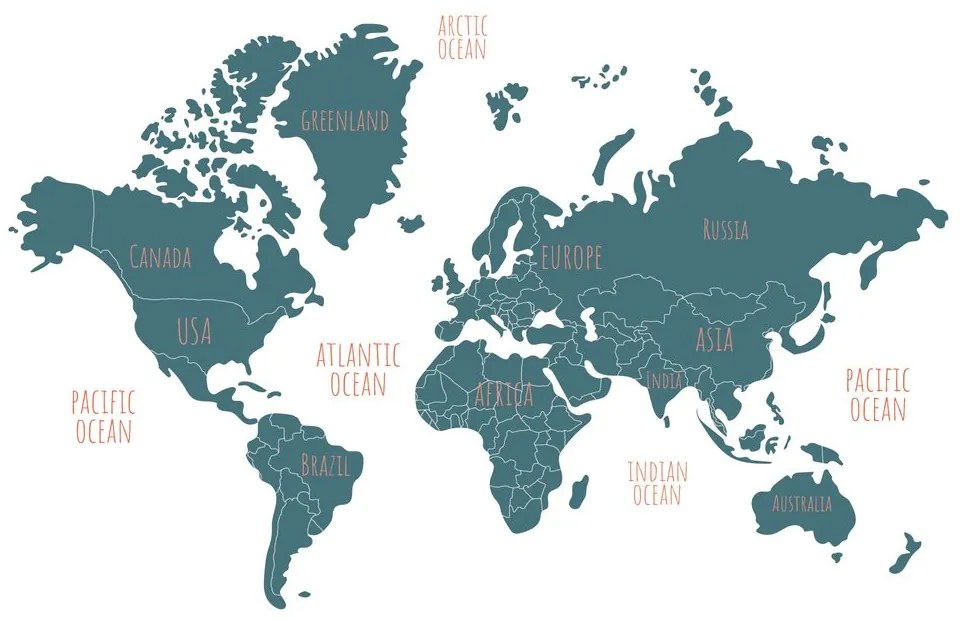 Tapeta moderní mapa světa