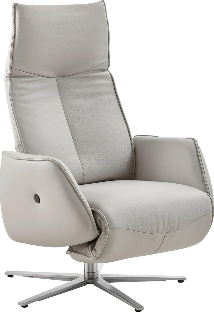 XXXLutz RELAXAČNÍ KŘESLO, kůže, světle šedá Johann Jakob - Relaxační křesla - 000297055520