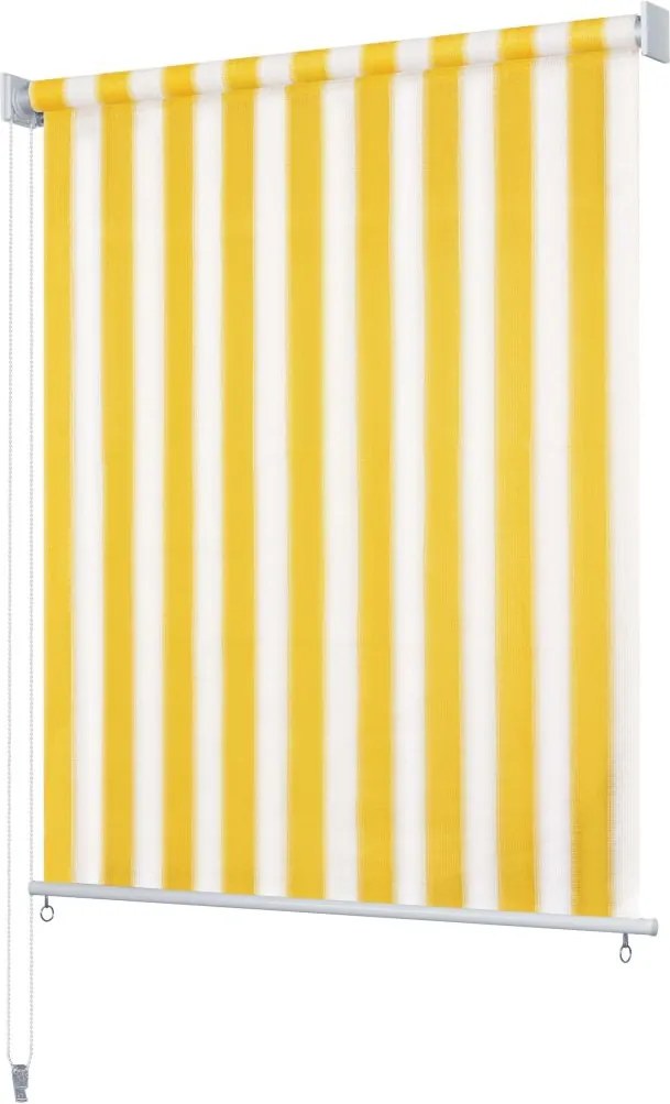 Venkovní roleta - žluto bílé pruhy | 100x140 cm