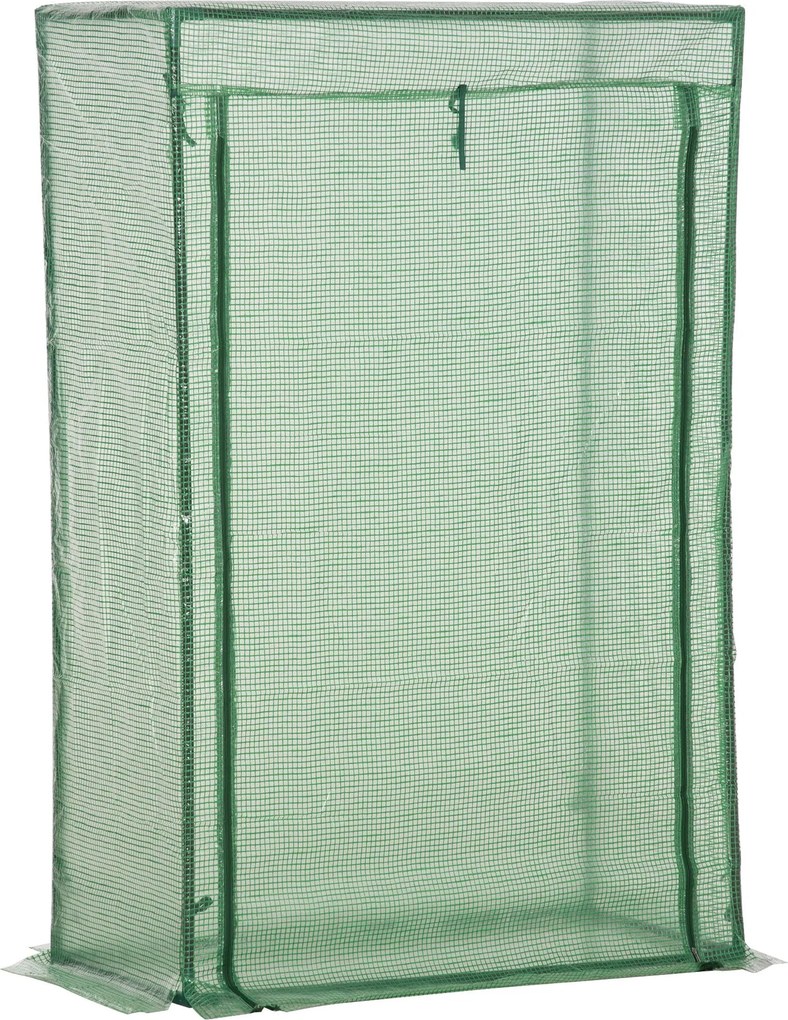 Skleník Outsunny se dveřmi, zimní ocelový skleník na balkon, zahradu, rajčatový skleník 100x50x150cm, skleník pro rajčata, zeleninu, květiny, rostliny