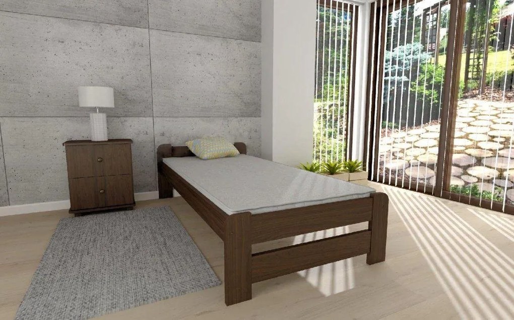 ComfortMatrace Postel z masivu borovice MONIKA+rošt ZDARMA 90x200 cm Barva: ořech