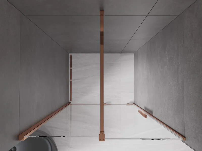 Mexen Velar, posuvné dveře do otvoru 110x200 cm, 8mm čiré sklo, růžové zlato, 871-110-000-01-60