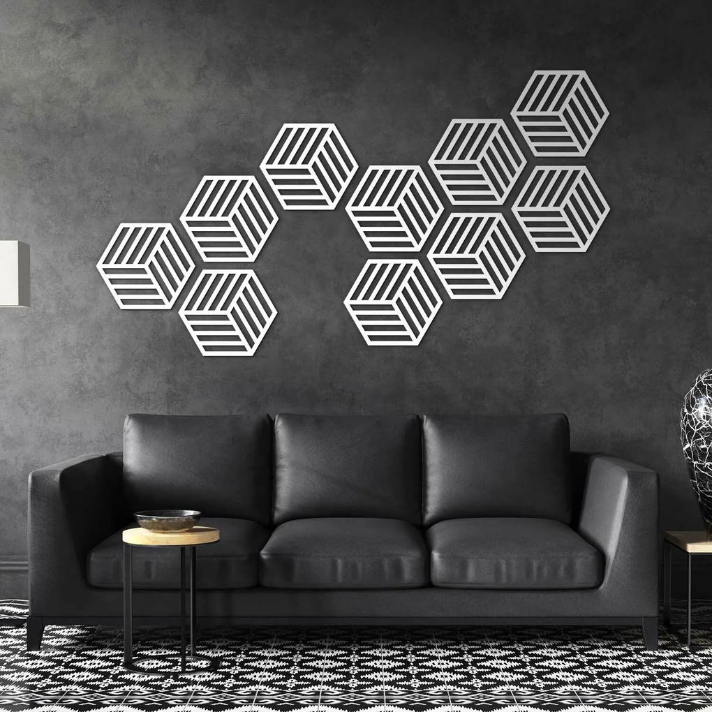 DUBLEZ | Dřevěný obraz na zeď - Hexagon (5 ks)