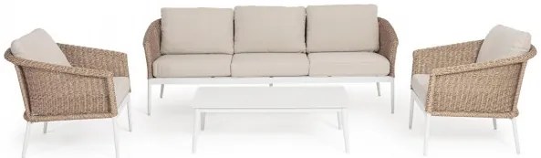 BIZZOTTO Zahradní set pohovky, křesel a konferenčního stolku OCEANA bílý