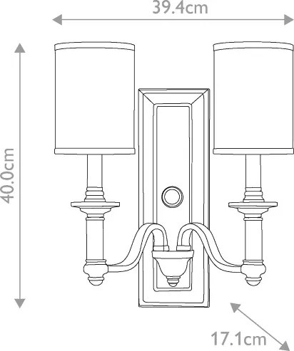 Hinkley HK-SUSSEX2 - Nástěnné svítidlo SUSSEX 2xE14/40W/230V matný chrom