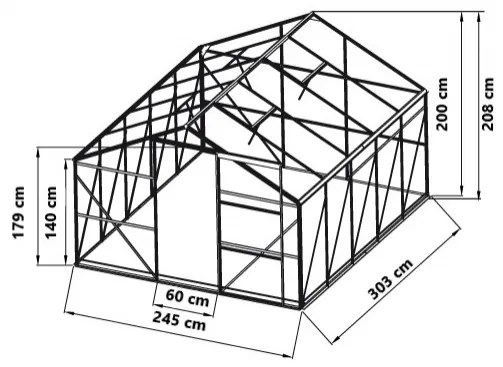 Hliníkový skleník VeGA 8000 STRONG-22