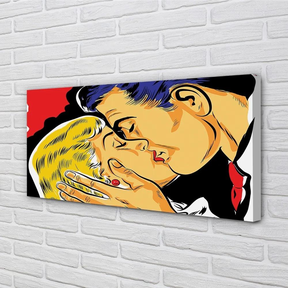 Obrazy na plátně lidé políbit 100x50 cm