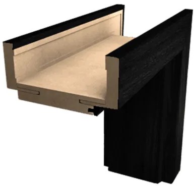 Obložková zárubeň Jilm antracit DRE 80 cm pro tloušťku stěny 24-26 cm pravá O9JA80P