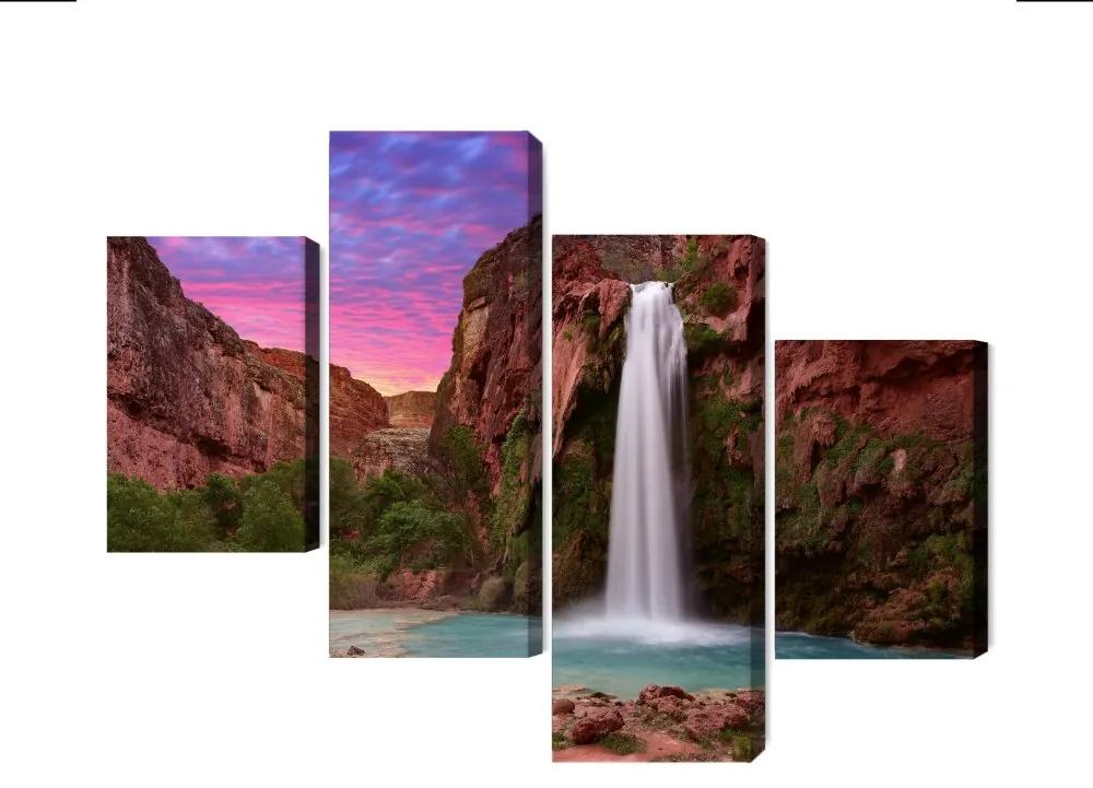 Vícedílný obraz Vodopády Havasupai Nedostatek Nedostatek Přírodní plátno 160x100