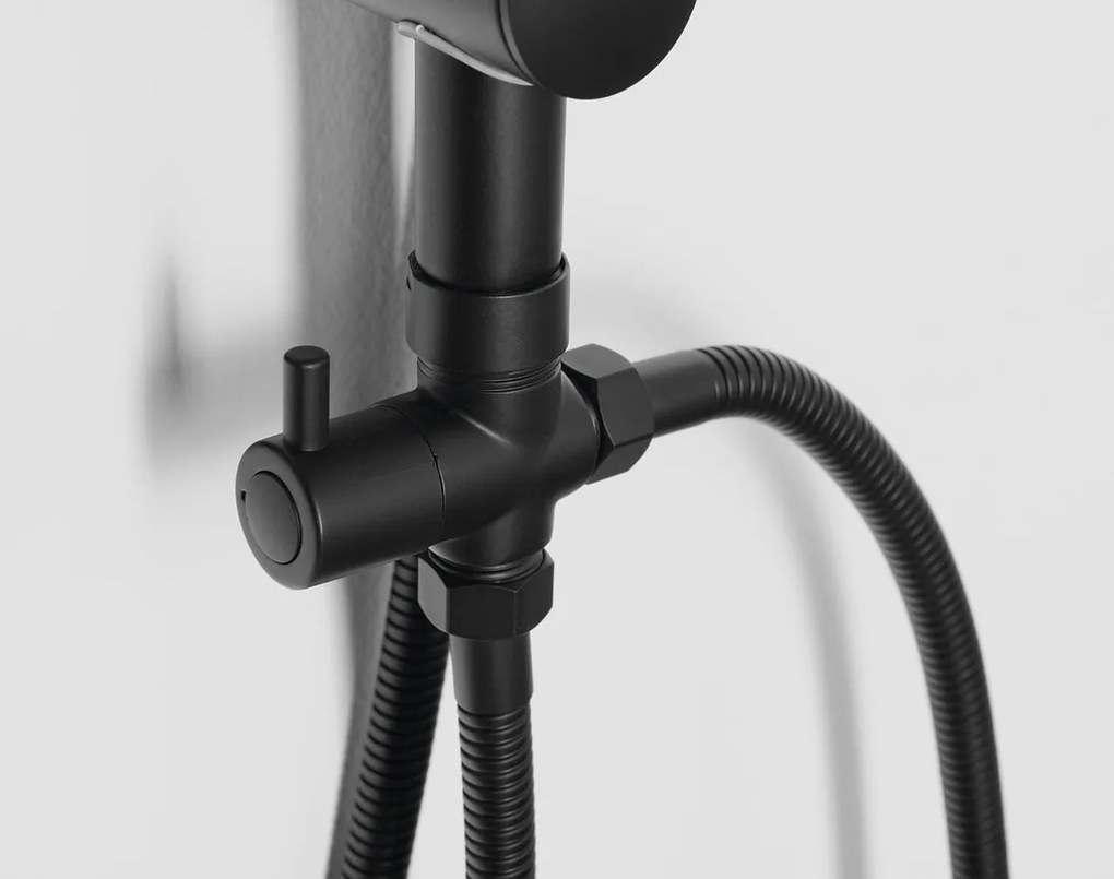 Aqualine, KERA sprchový sloup s připojením na baterii, černá, SL435