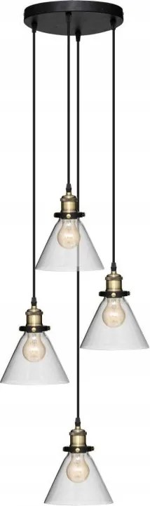 Industriální stolní lampa Alak, čtyřbodová, ? 18 cm