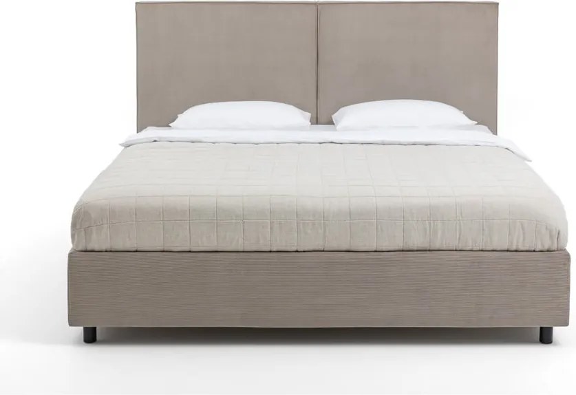 Čalouněná dvoulůžková postel taupe s úložným prostorem s matrací/s roštem 160x200 cm Myra Bold – Bonami Selection