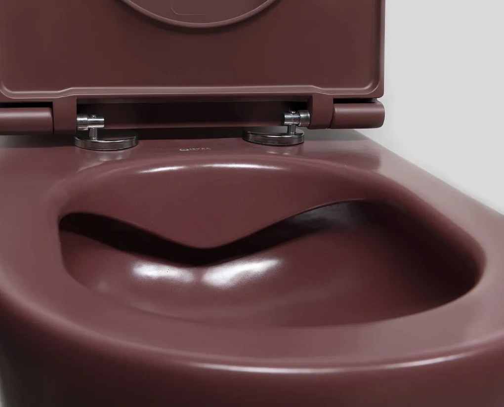 Isvea Isvea, INFINITY závěsná WC mísa, Rimless, 36,5x53cm, Matná maroon Red, 10NF02005-2R