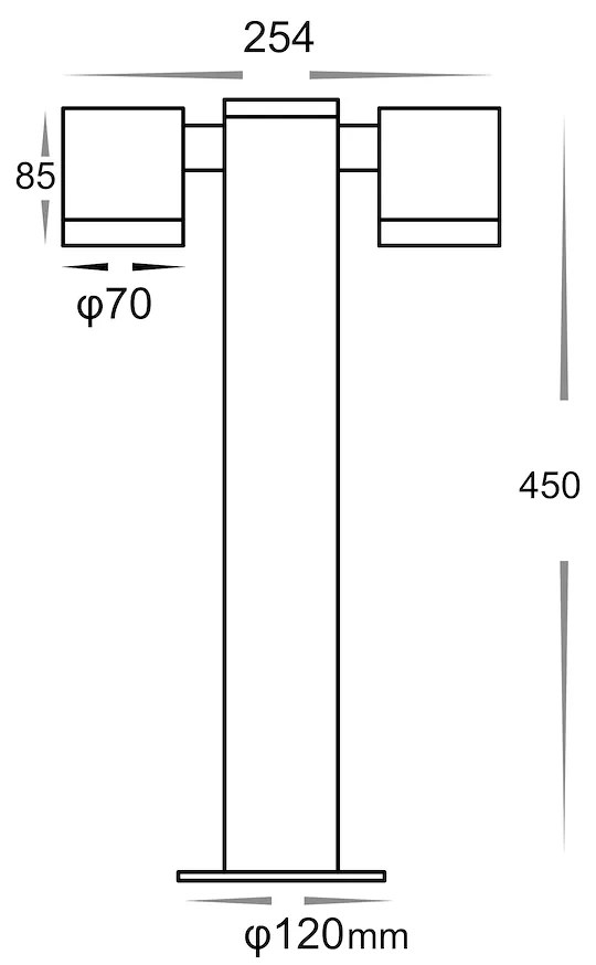 Exteriérové svítidlo Ketto, 2x černé hliníkové stínítko