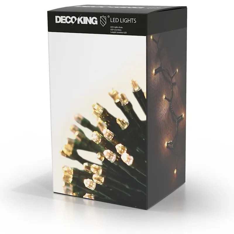 Zelený LED světelný řetěz DecoKing Chain, 60 světýlek, délka 7,43 m