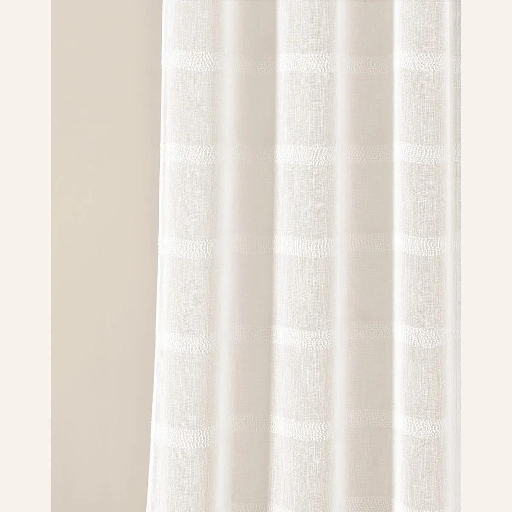 Měkká krémová záclona Maura se zavěšením na pásku 300 x 250 cm