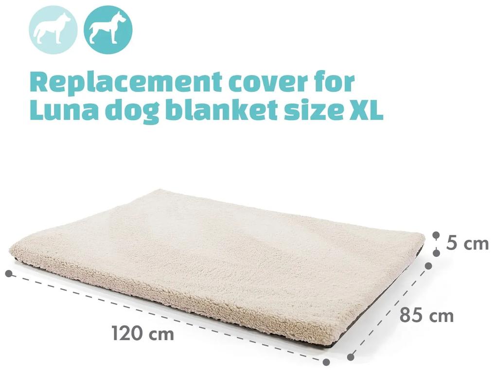 Luna, pelíšek pro psa, náhradní potah, pratelný, protiskluzový, prodyšný, velikost XL (120 x 5 x 85 cm)