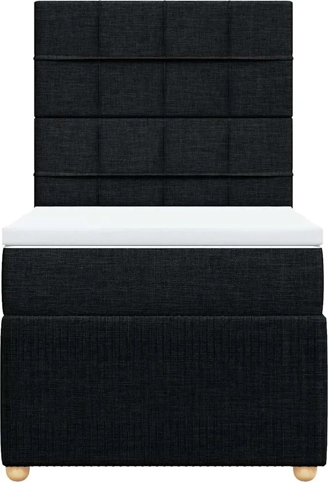Box spring postel s matrací černá 100 x 200 cm textil 3291969