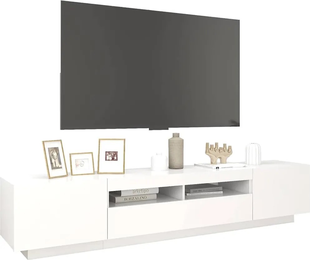 TV skříňka s LED osvětlením bílá 200 x 35 x 40 cm 3081906