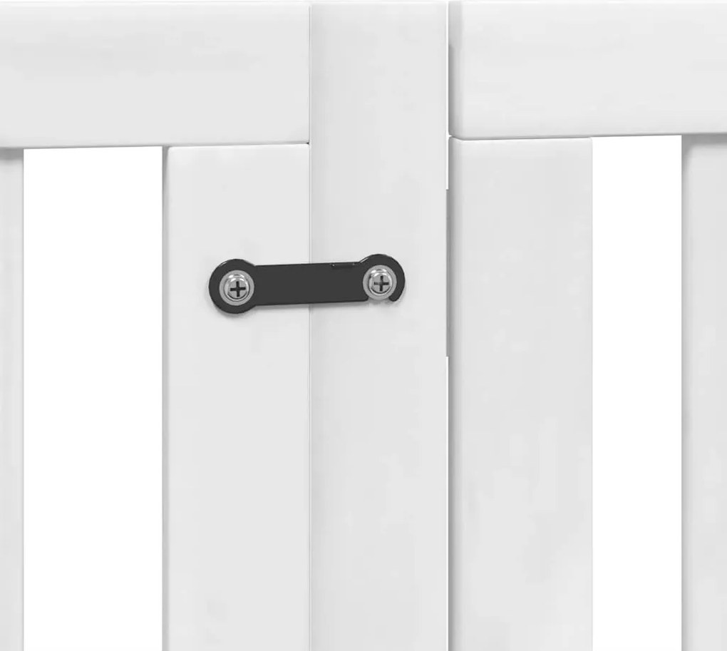 Zábrana pro psy s dvířky skládací 12 panelů bílá 600 cm topol 3155651