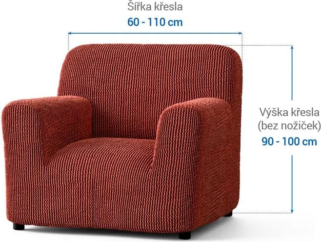 Bielastické potahy COSTINA měděná křeslo (š. 60 - 110 cm)