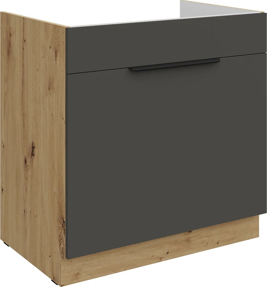 ARIA pa | dolní skříňka 80 ZL 1S dřezová | 80 cm | PREMIUM BOX | artisan/šedá grafit
