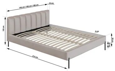 Čalouněná postel MILAN rozměr 140x200 cm Šedá
