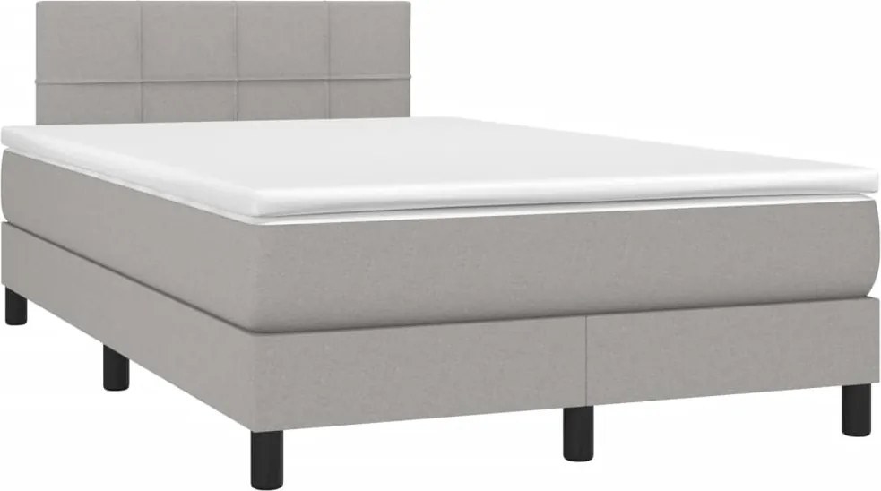 Box spring postel s matrací světle šedá 120 x 200 cm textil 3140041