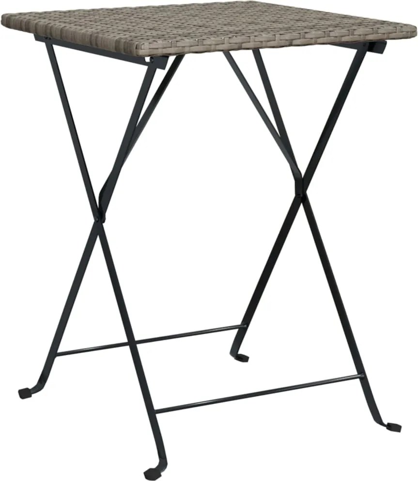 3dílný skládací bistro set šedý polyratan 319991