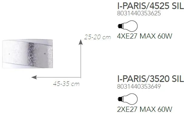 Elegantní nástěnné svítidlo Faneurope I-PARIS/3520 SIL