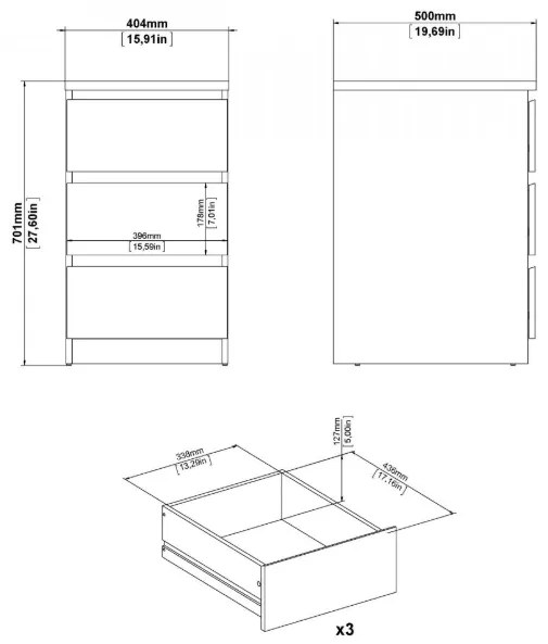 Komoda Simplicitous 237 bílá lesk