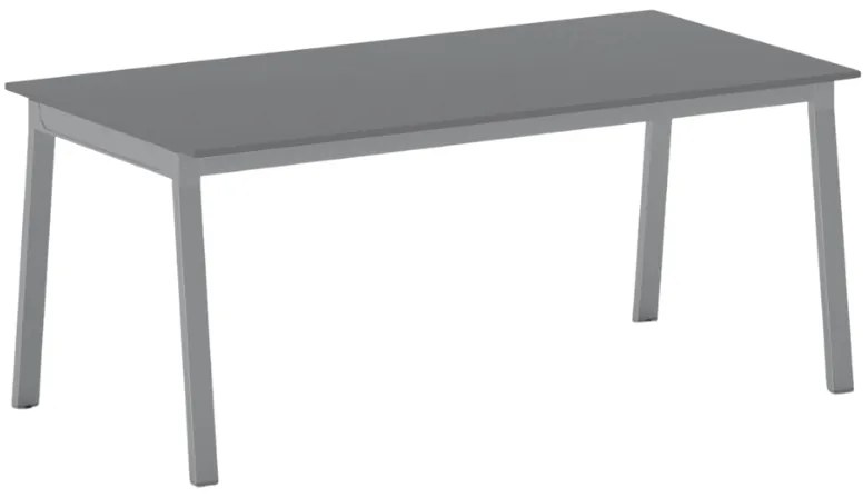 Jednací kancelářský stůl PRIMO BASIC, 180x90 cm, šedostříbrná podnož, grafit