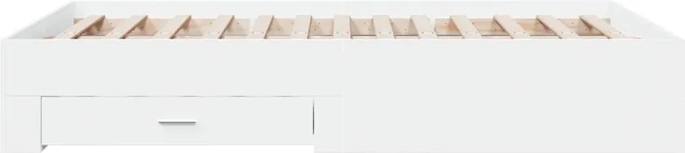Rám postele se zásuvkami bílý 135 x 190 cm kompozitní dřevo 3280405