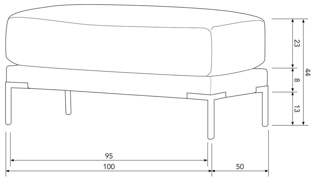 MUZZA Modulový puf lupoco 50 cm světle šedý