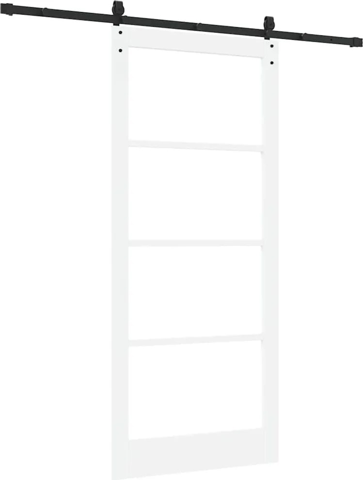 Posuvné dveře 93 x 211 cm Masivní borové dřevo a sklo 3332402