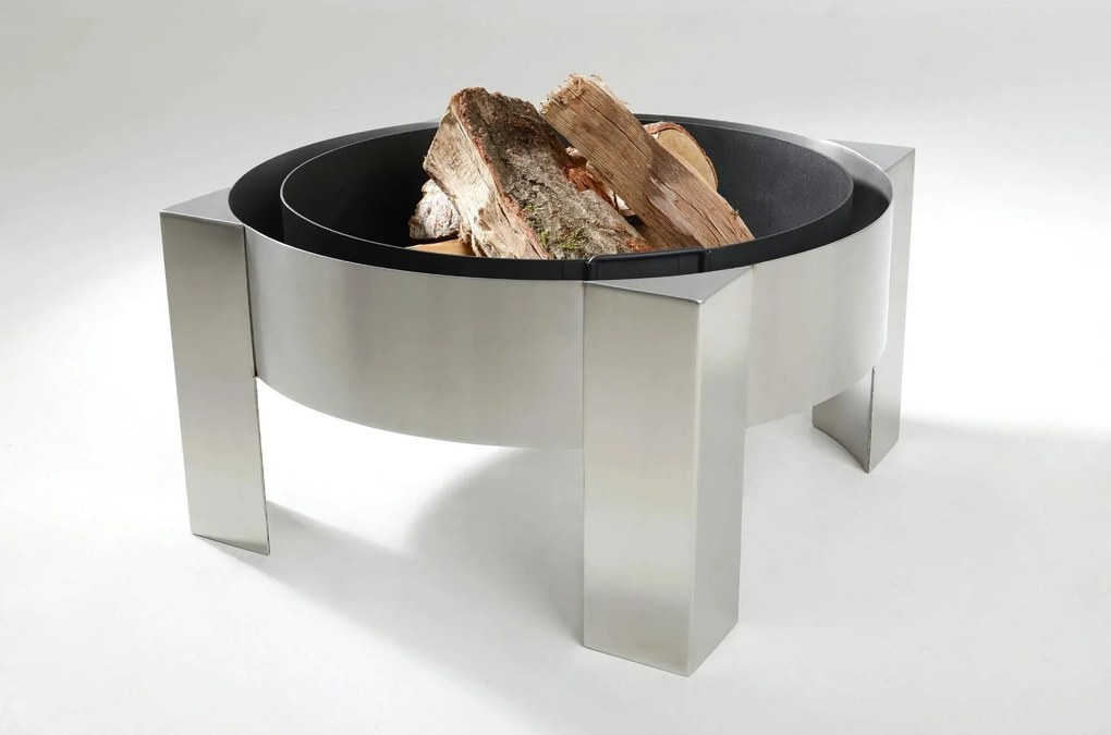 Designové ohniště FUEGO, průměr 58 cm, nerez, stříbrná