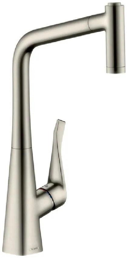 Hansgrohe M71 - Dřezová baterie M7116-H320 s výsuvnou sprškou, sBOX, vzhled nerezu 73801800