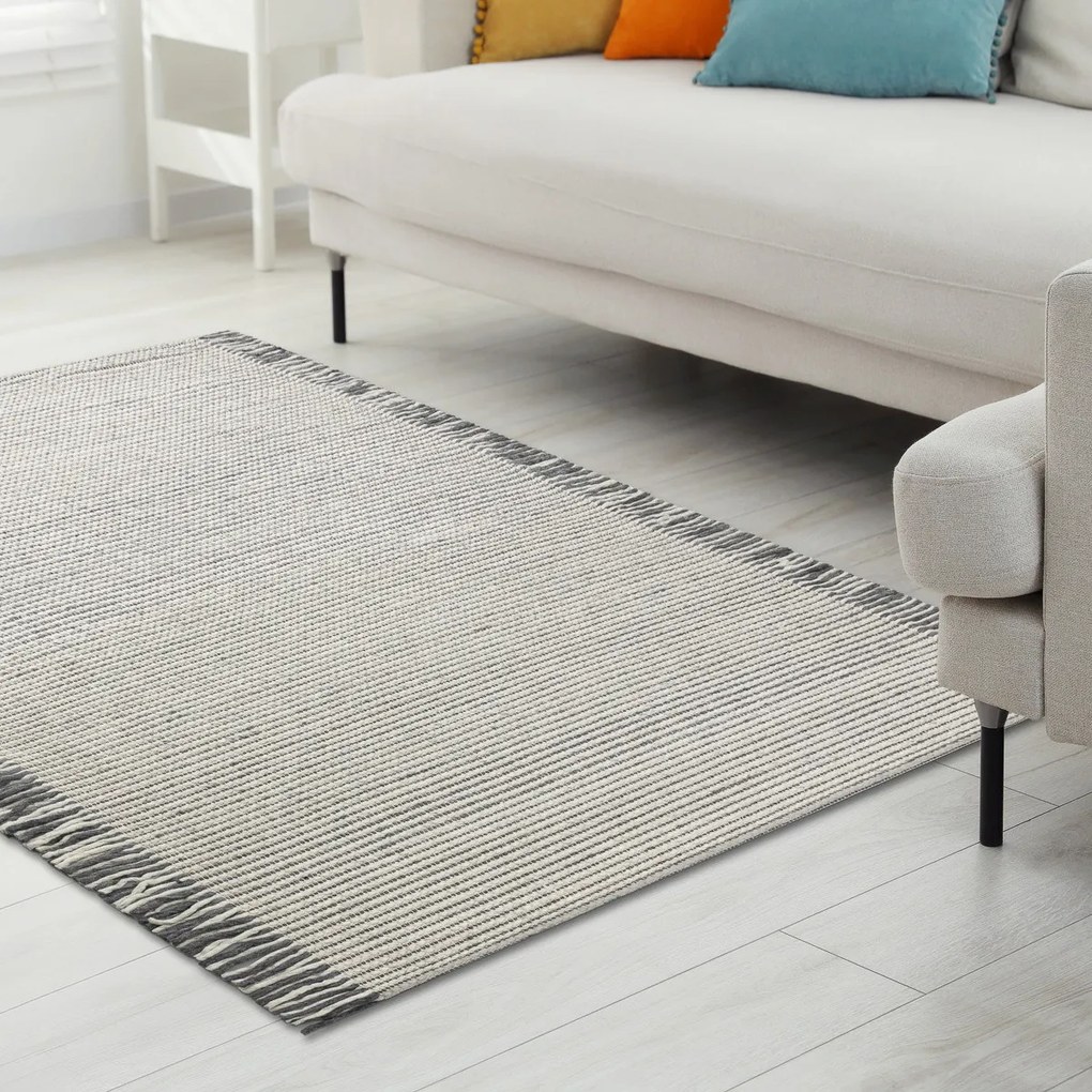 Dywany Łuszczów, Kusový koberec Tahar 99003F cream/grey, 200x290, béžová, ložnice