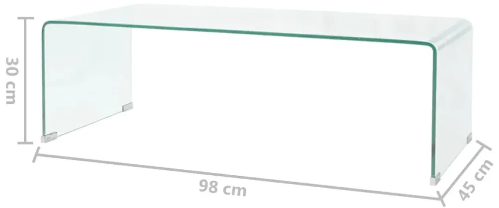 vidaXL Marketos Konferenční stolek tvrzené sklo 98x45x30 cm čiré