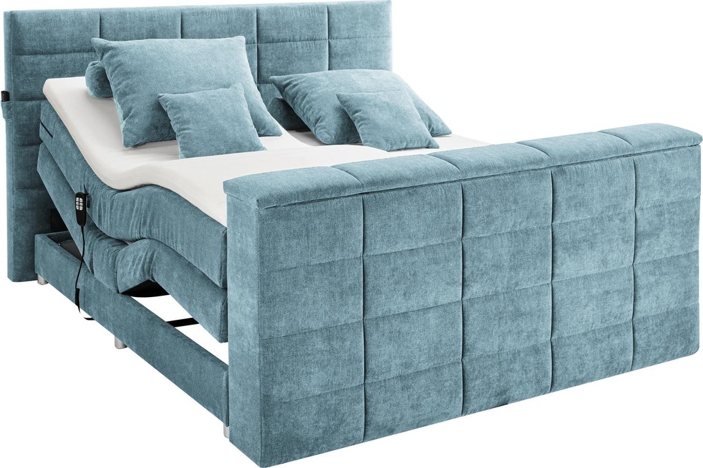 XXXLutz POSTEL BOXSPRING, 180/200 cm, modrá Carryhome - Manželské postele - 002220044905