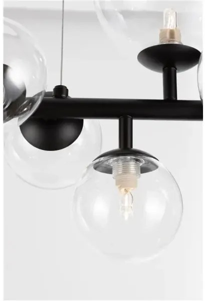 Retro lustr Odillia B 65 černá čirá